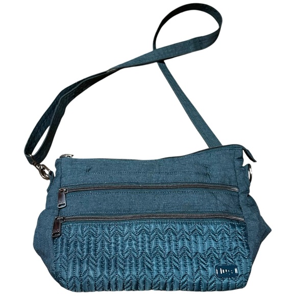 lug | Bags | Lug Classic Crossbody Bag Slider Teal Blue Chevron Quilt ...